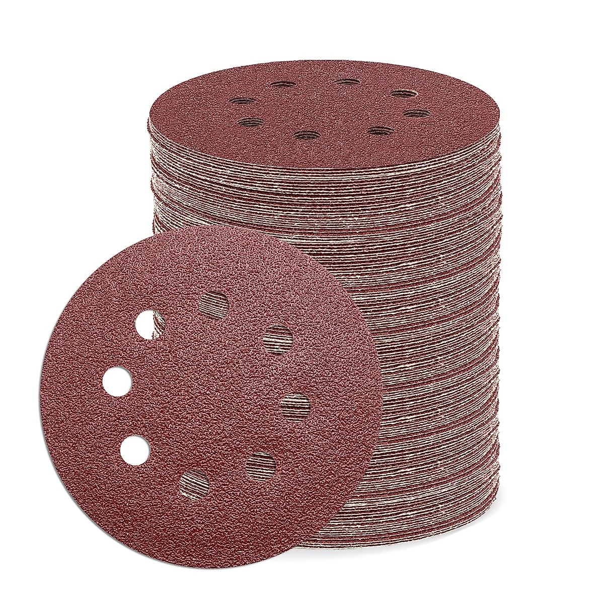 ZEHIQ 110 Pieces 5 Inch Sanding Disc 400 grit, 8 Holes Hook & Loop Sandpaper, Random Orbital Sand Paper for Automotive Paint Polishing and Wood Working