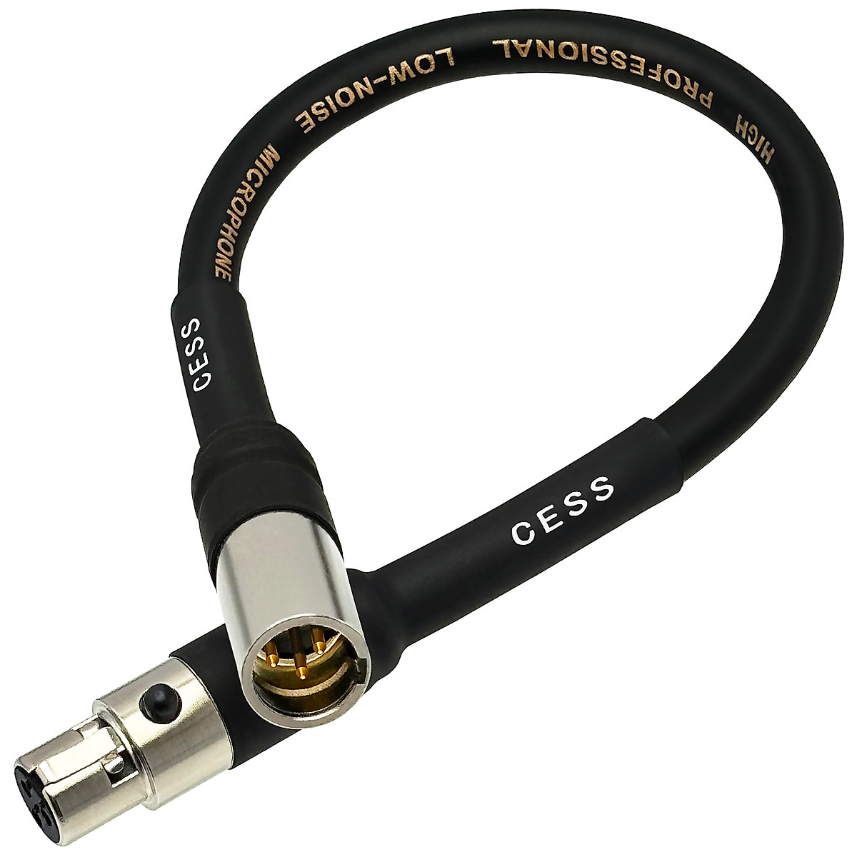 CESS-197 3 Pin Mini XLR Female to Male Cable - 6 Inch Length, Audio Adapter for Microphones, Mixers, and Sound Equipment