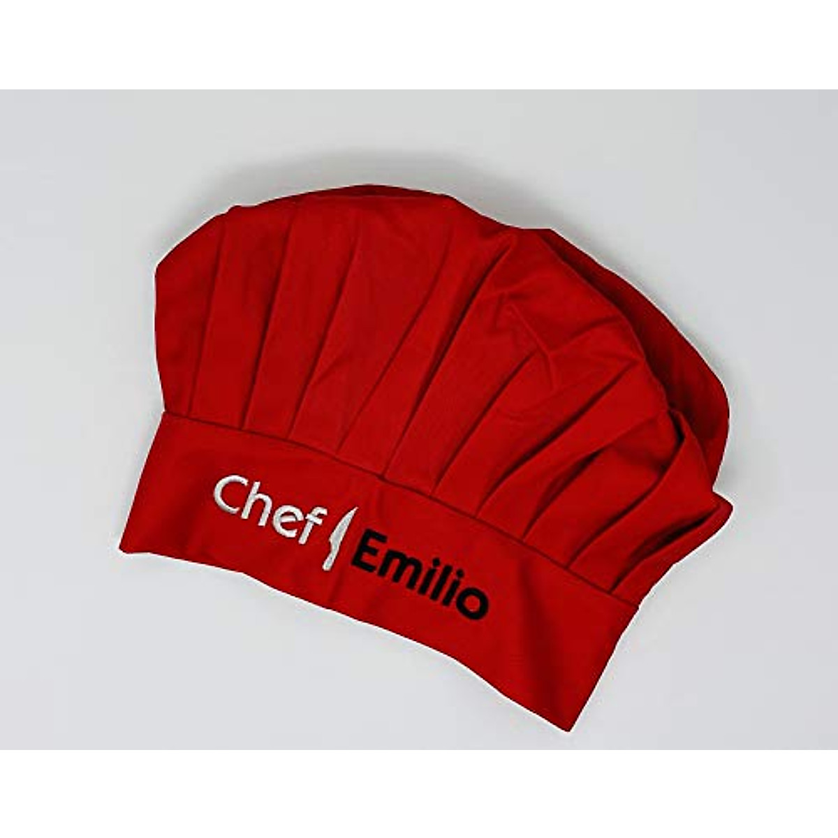Embroidered Chef Hat with Custom Name a Great Gift Adult Premium Quality (Black)