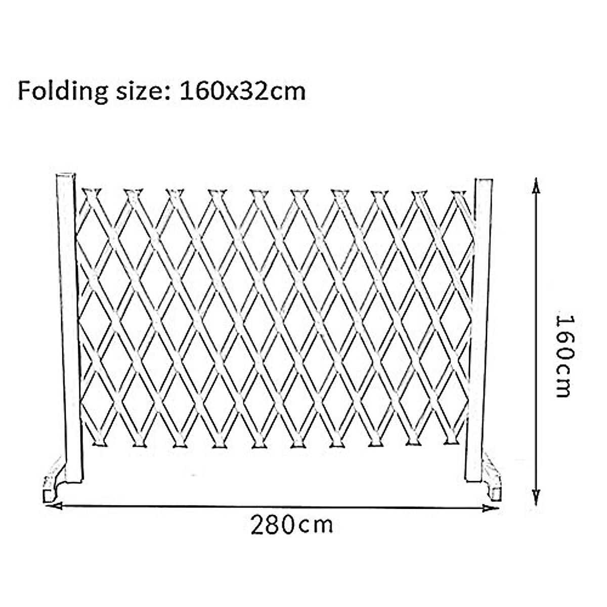 LIXIONG Garden Fence Screen Outdoor Plant Palisades Expanding Fence Solid Wood Privacy Screen Animal Barrier Restaurants Isolation Flowerbeds，5 Size (Color : Green, Size : 280x160cm)
