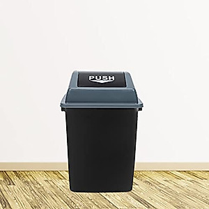 Zerodeko Trash Bin Heavy Duty Swing Set Trash Can Lid Garbage Can Lid Waste Container Lid Recycling Swing Lid Replacement for Home Outdoor Trash Can 20L Grey Garbage Pail Sink Accessories