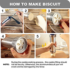 Cookie Press Gun, Cookie Press, Cookie Press for Baking, with 20 Stainless Steel Cookie Discs and 4 Icing Decorating Nozzles, for Home DIY Biscuit Maker and Decoration