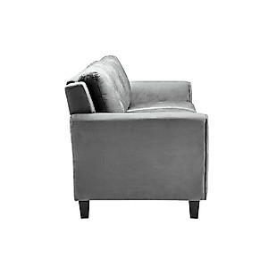 Lifestyle Solutions Collection Grayson Micro-Fabric Sofas, 80.3" x 32" x 32.68", Dark Grey