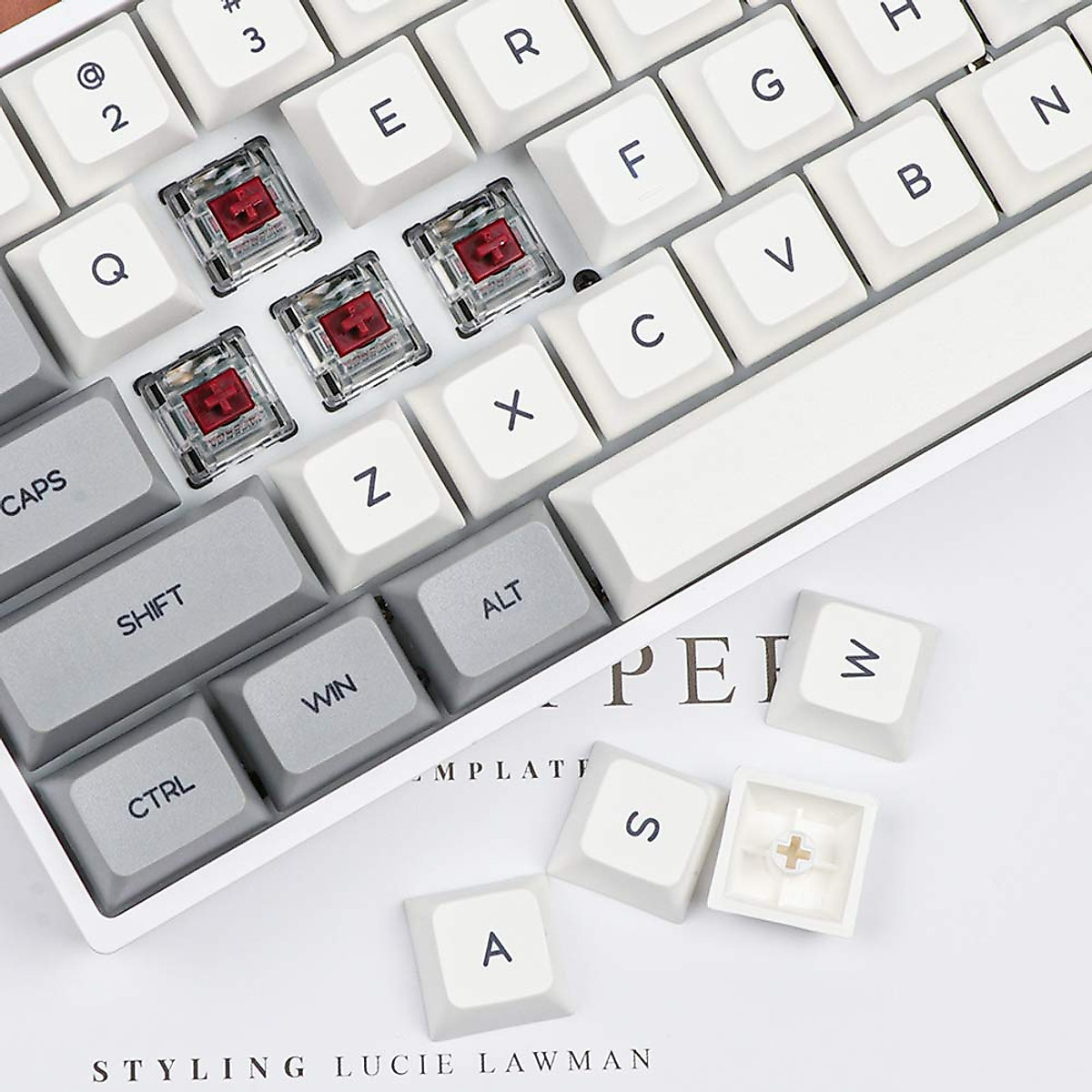 EPOMAKER SK61S 61 Keys Bluetooth 5.1 Hot Swappable Mechanical Keyboard with RGB Backlit, NKRO, Water-Resistant, Type-C Cable for Win/Mac/Gaming (Gateron Optical Brown, Grey)