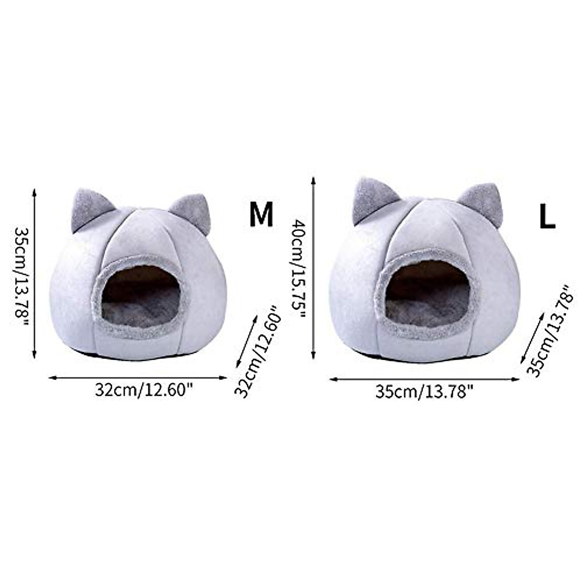 Ozgkee Small Cat Tent Pet Bed Semi Closed Warm Pet Nest Comfortable Pet Bed Winter Plush Kennel (660)