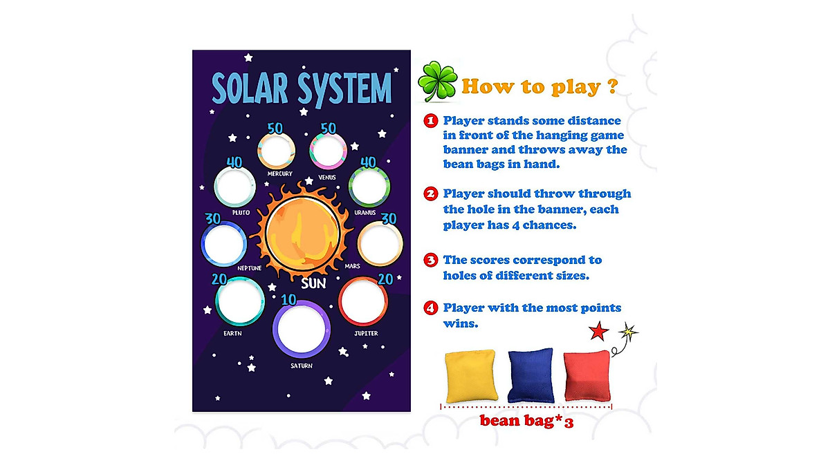 Solar System Kids Party Backdrop - Space Theme Decor for Birthdays