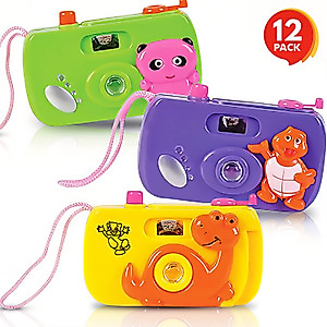 Kids Camera Toy Set with Images in Viewfinder (12PCs) Pretend Play for Toddlers/Kids, Great for Birthday Party Favors for Kids 3-5, Goody Bags Birthday Gifts, Toddler Party Favors, Goody Bag Stuffers