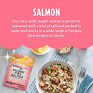 Chicken of the Sea Pink Salmon with Cracked Pepper, Wild-Caught, Skinless & Boneless, 2.5-Ounce Packets (Pack of 12)