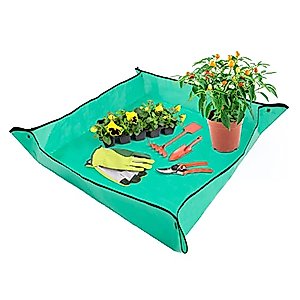 NAOKBOEE 39.4" x 39.4" Plant Repotting Mat, Waterproof Portable Gardening Mat for Indoor Outdoor Plant Transplanting, Thicken PE Mat Transplanting Mat