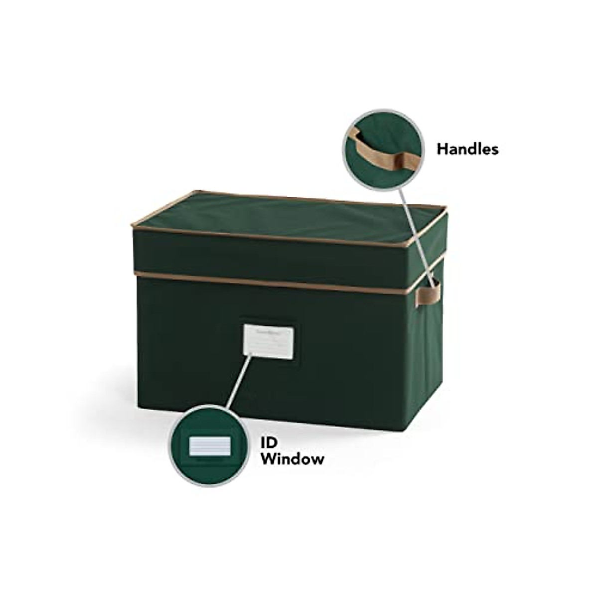 Covermates Keepsakes - Storage Box - Heavy Duty Polyester - Reinforced Handles - ID Window - Indoor Storage - Closet Storage-Green