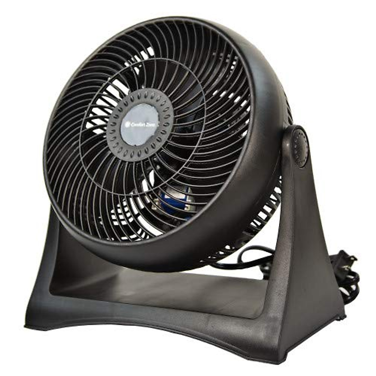 Comfort Zone CZHV8T 8” 3-Speed, Wall-Mountable Table Fan with 180-Degree Adjustable Tilt, Black
