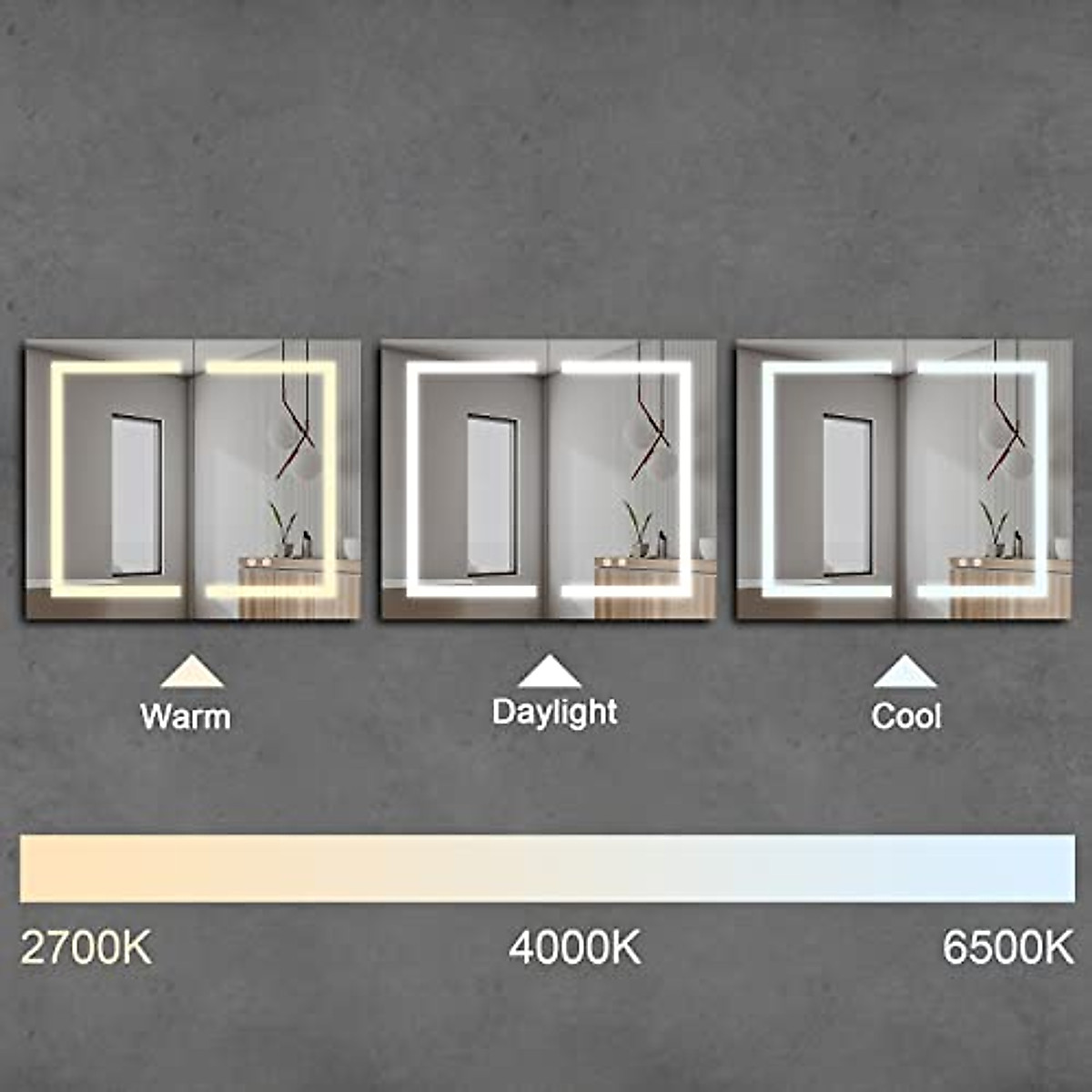 Wemin Smart Home Recessed or Surface 36x30 Inch LED Mirror Medicine Cabinet with Adjustable Color Temp, LED Lighted Medicine Cabinet w/Defogger, Light Color Dimmer(2700-6500K), Outlets & USB (36 x 30)