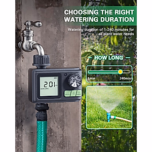 Lingusta Water Timer for Garden Hose - Programmable Sprinkler Timer, Hose Feature Timer with Manual/Automatic Watering System, Irrigation System for Garden