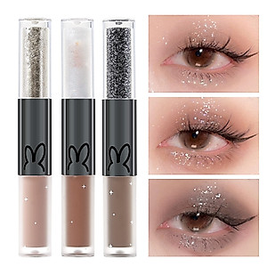 Erinde [6PCS Liquid Glitter Matte Eyeshadow, Liquid Glitter Eyeliner and Matte Cream Eyeshadow 2 in 1, Quick Drying, Easy to Apply, Long Lasting Korean Shimmer Matte Eyeshadow Christmas Eye Makeup