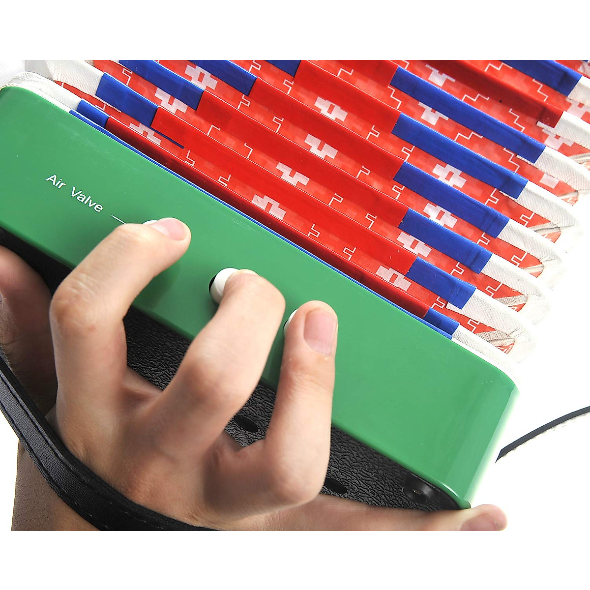 PowerTRC Kids Accordion, Musical Instruments for Kids Ages 9-12, Beginner Toddlers Children Mini Toy Accordian 10 Keys Button Control Light Weight (Green)