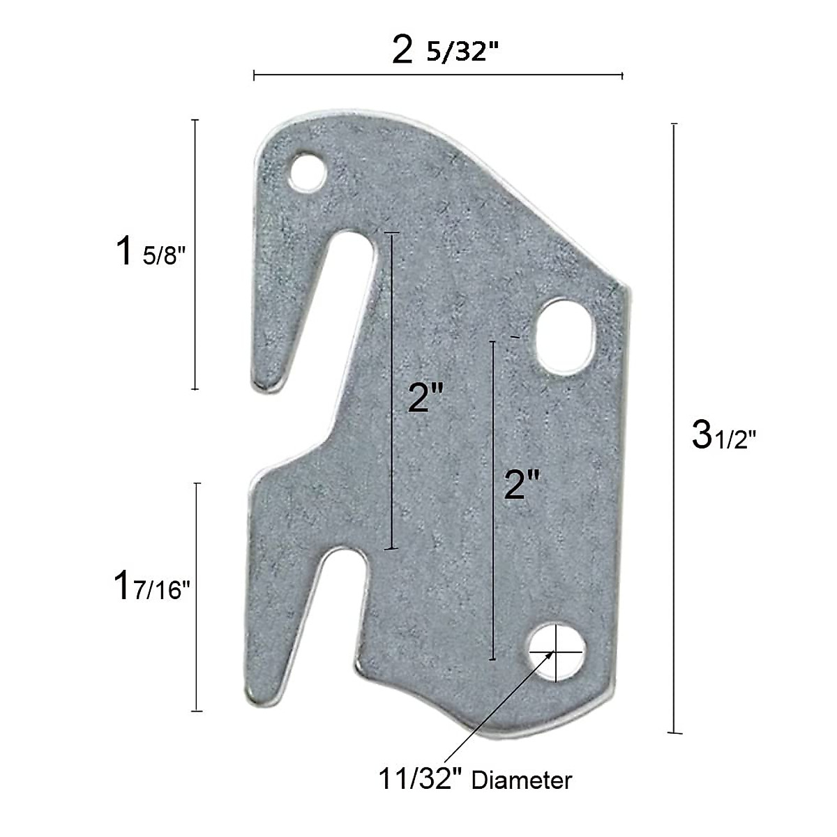 DERRILLA Universal Wood Bed Rail Hook Plates,Hook Plates for Wooden Beds Beds Frame Bracket Headboard Footboard Replacement Wooden Bed Parts (2)