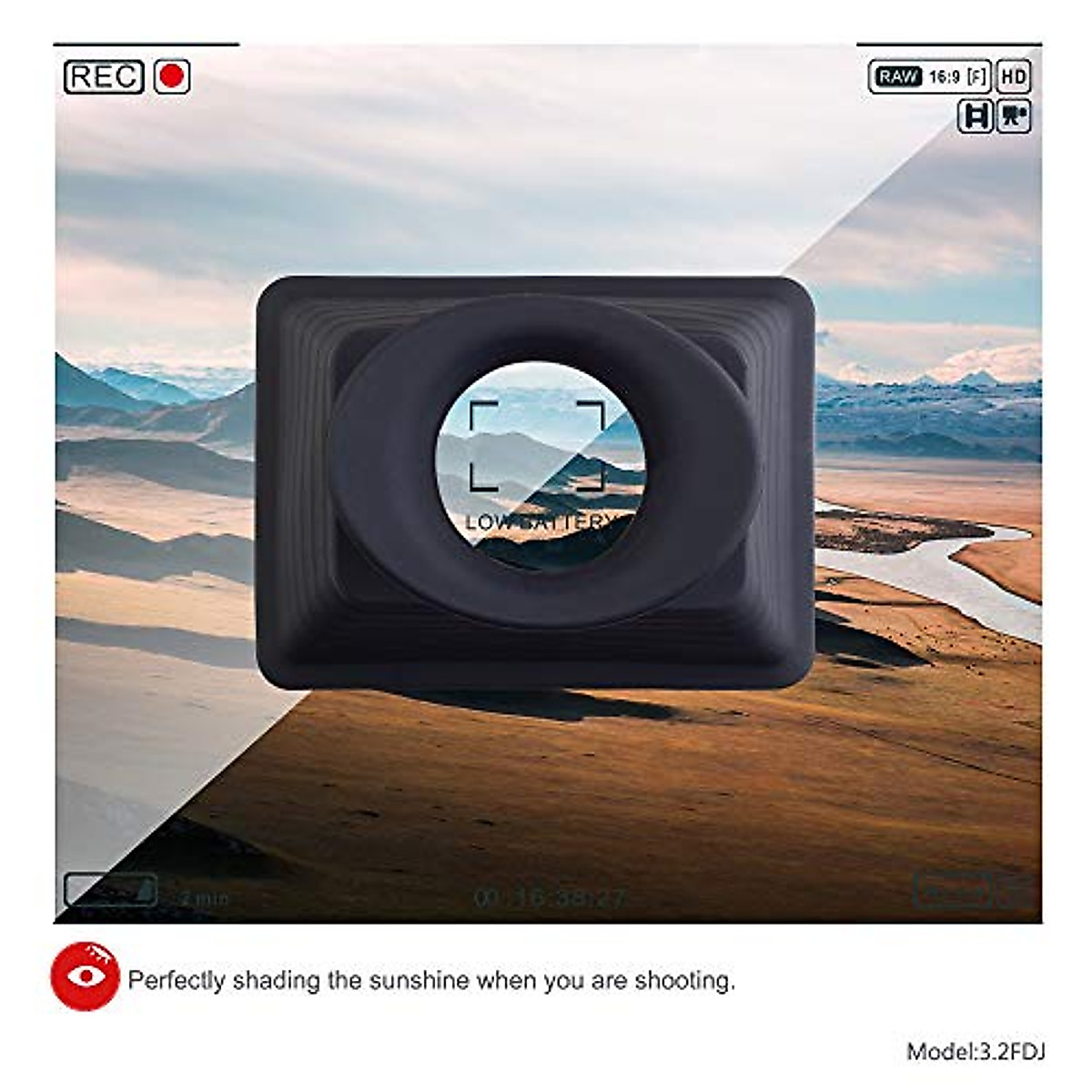 LENSGO Camera Viewfinder, Professional 3.2'' LCD Magnifier Viewfinder 3.2X Camera Screen Sunshade Hood for Canon Sony Nikon Olympus Panasonic and More DSLR/SLR Camera