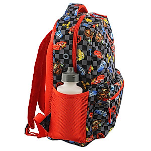 Disney Cars Boy's Girl's 16 Inch School Backpack Bag Lightning McQueen Mater (One Size, Black/Red)