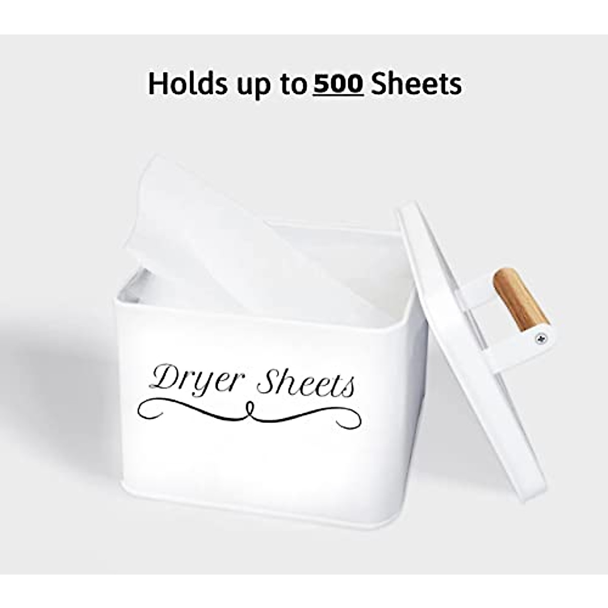 Dryer sheet holder Dispenser Box Container | Modern farmhouse dryer sheet container for laundy room accesories and decor with lid| White