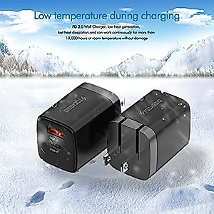 iPhone 14 13 Fast Charger 20w USB C Dual Port Stocaggio Wall Charger Block PD & QC 3.0 Travel Adapter with Foldable Plug for iPhone 14/13/12 Pro Max, iPad/Samsung/Pixel etc(Black)