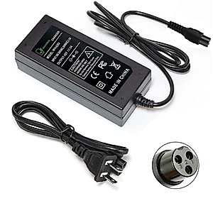 42V 2A Battery Charger for 36V Scooter Lithium Battery, Power Supply Adaptor with 8mm 3 Prong Connector