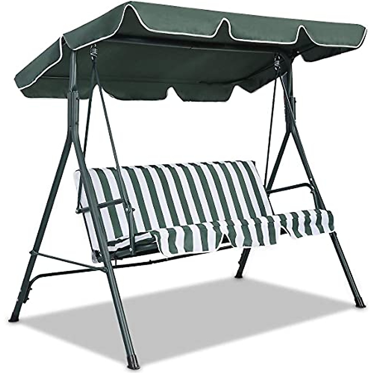 GLACER 77" x 43" Swing Canopy Replacement Porch Top Cover, Outdoor UV Block Sun Shade, Waterproof Swing Seat Furniture Cover for Outdoor Swing Chair, Ideal for Garden, Patio, Park, Yard (Green)