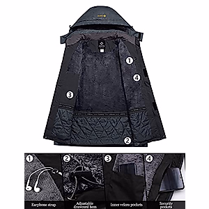 GEMYSE Men's Mountain Waterproof Ski Snow Jacket Winter Windproof Rain Jacket (Black,Medium)