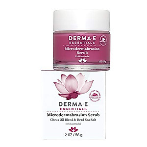 DERMA E Microdermabrasion Scrub with Dead Sea Salt & Citrus Essential Oils – Facial Exfoliating Scrub Smooths, Revitalizes and Renews – Ideal for Scars and Wrinkles, 2oz