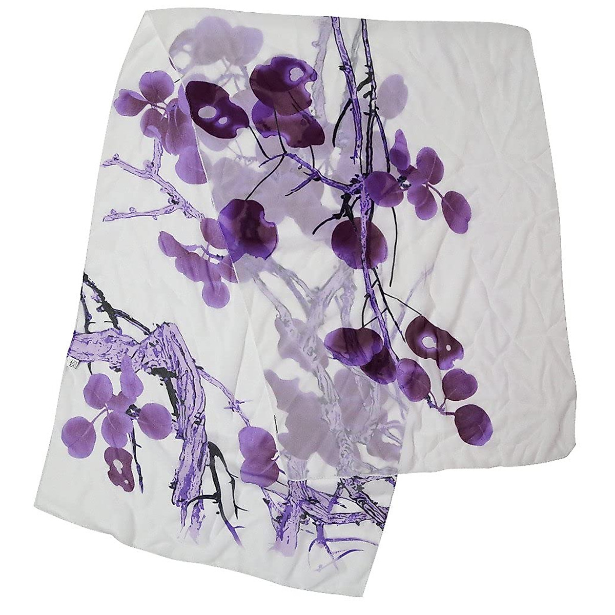 GOFINEE Women Chiffon Long Neck Scarf Head Hair Wrap Soft Lightweight Grape