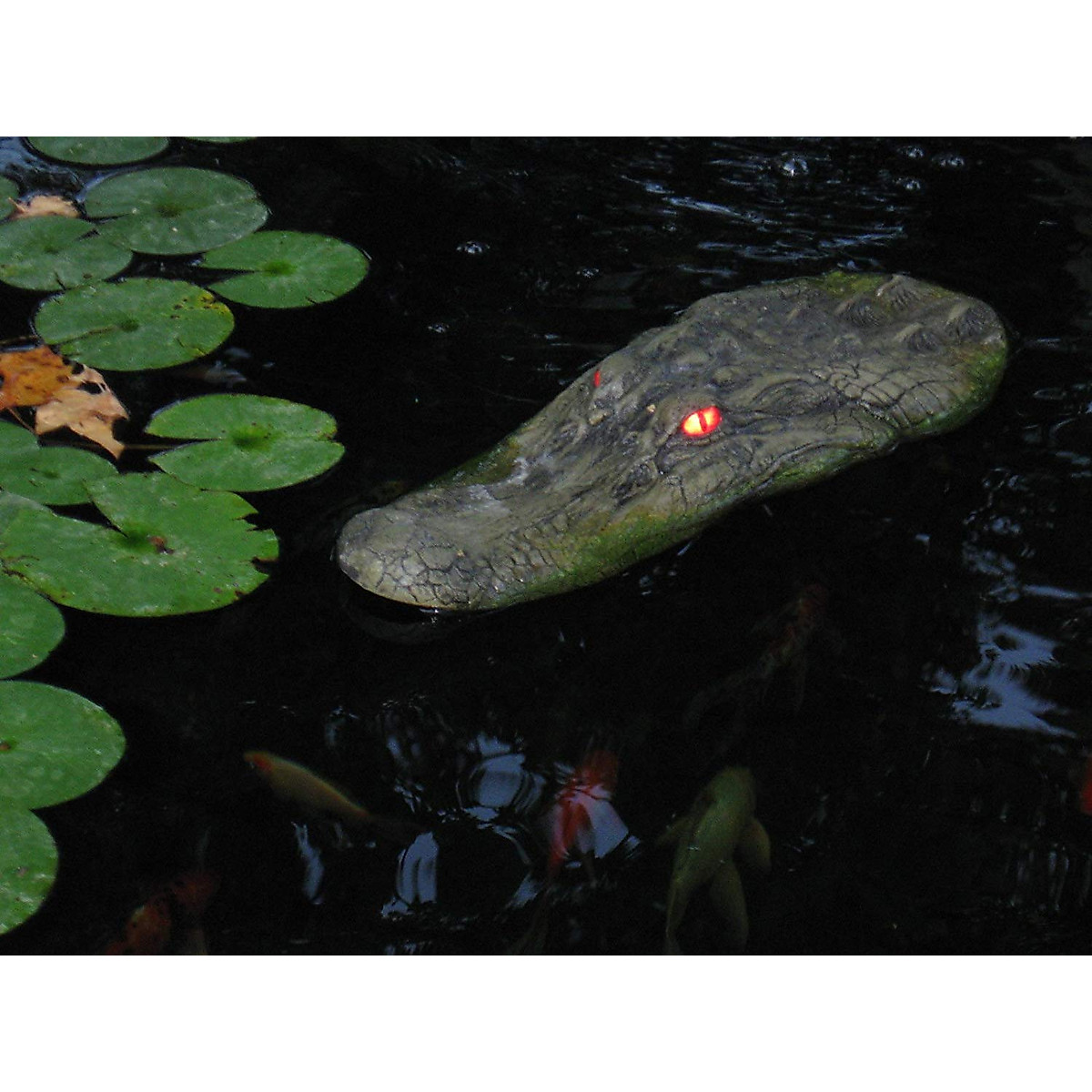 TJB-INC 22" Alligator Head Decoy & Pond Float with Reflective Eyes for Canada Geese & Blue Heron Control