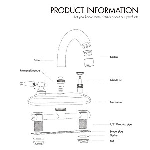 SOLVEX 2 Handle Bathroom Faucet 4 Inch Centerset Bathroom Sink Faucet,3 Hole Bathroom Faucet Chrome,Bathroom Basin Faucet with Deck Mounted Lever Handle,SP-40046