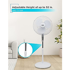 BLACK+DECKER 18-Inch, Stand Fan with Remote, White