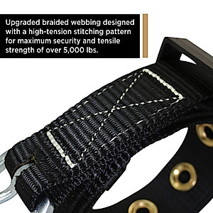 AFP Heavy-Duty Tongue Buckle Body Belt, PPE for Safety Harness, Work Positioning Restraint, Construction, Climbing, Fall-Protection (OSHA/ANSI Compliant), 1.75'' Wide, Black (Medium)