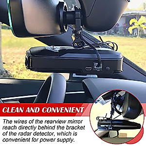 Hydencamm Upgraded Mirror Plug Wire Tap Radar Detector Hardwire Power Cord Kit 16" for Escort Valentine One Uniden Beltronics, Mount RJ11 with Braided Set of 3