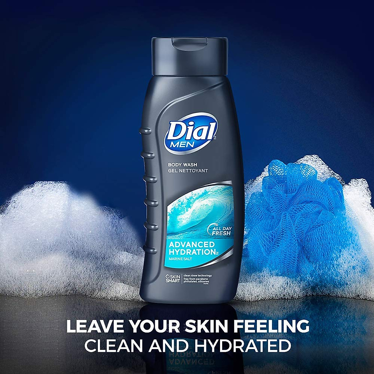 Dial Men Body Wash, Advanced Hydration, 16 fl oz (Pack of 6)