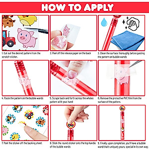 24PCS Farm Animal DIY Bubble Wands Party Favors 96PCS Stickers for Goodie Bag Fillers Pinata Stuffers, Mini Bubble Bulk Birthday Party Supplies Toys Gifts Class Prizes for Toddlers Boys Girls