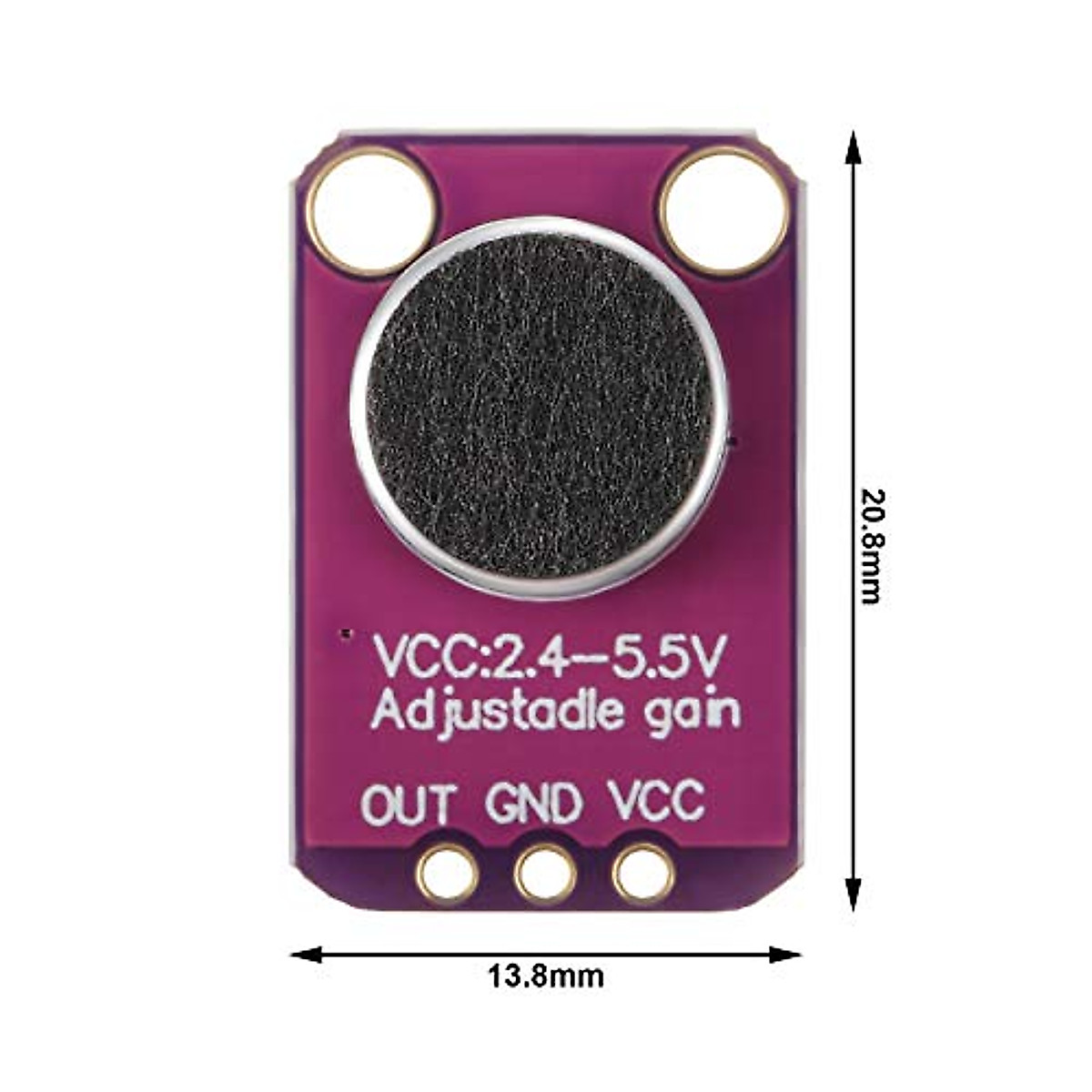 6 Pieces Electret Microphone Amplifier Module MAX4466 Adjustable Gain Blue Breakout Board