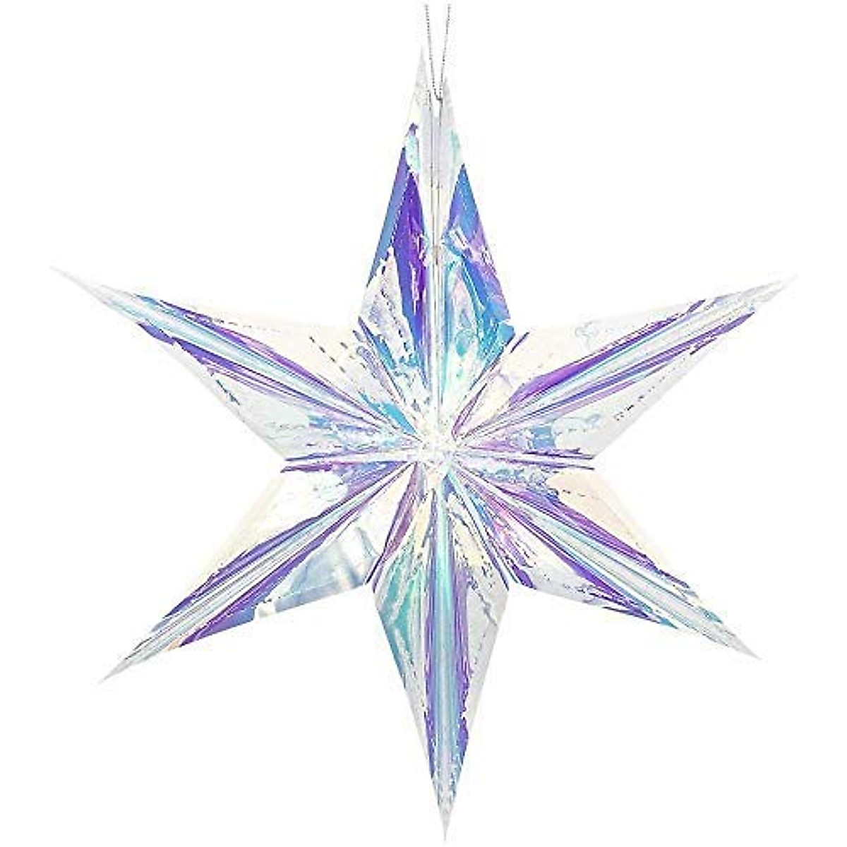 IGUO 6Pcs Paper Star Lantern Party Decorations,3D Handmade Paper Star Garland Frozen Theme for Bridal Shower Snow or Sea Theme Birthday Wedding