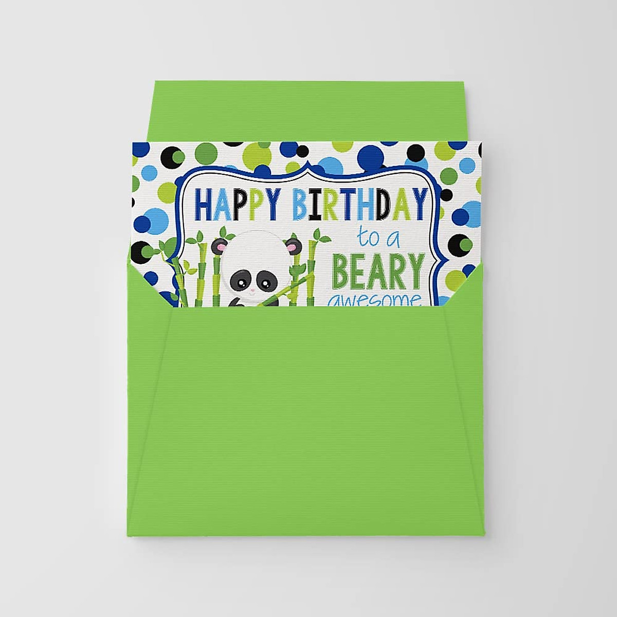 BEARY Awesome Friend Panda Bear Themed Birthday Pun Themed Single All Occasion Blank Birthday Card To Send To Friends & Family, 4"x 6" (when folded) Fill In Greeting