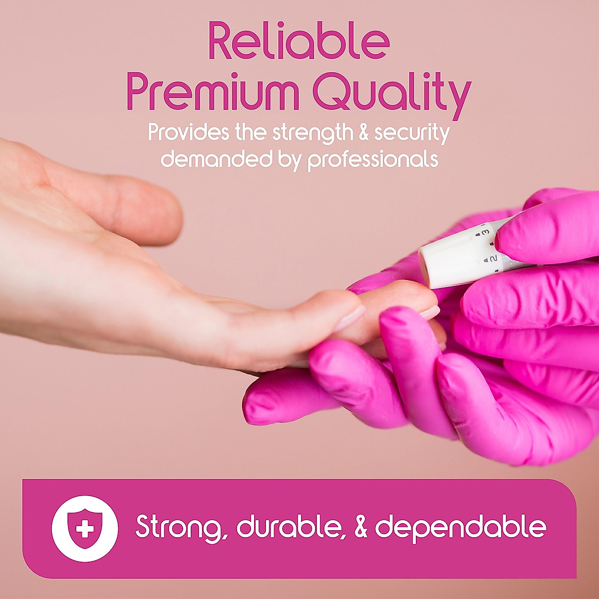 Inspire Pink Disposable Latex Free Nitrile Gloves - 2 Pack Value | Nail Salon & Hair Dye Gloves | Large