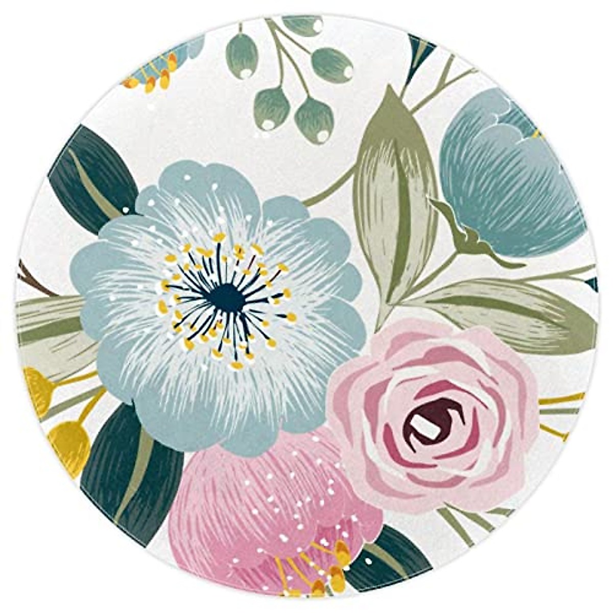 Area Rugs for Bedroom, Luxurious Soft and Thick Non-Slip Carpet for Baby Room, Nursery Modern Decor Rug, Modern Pastorable Flower Spring Floral