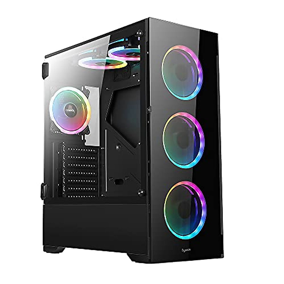 Bgears b-Voguish-RGB Gaming PC ATX case, Include: 6 x 120mm ARGB Fans, 1 x 10 Fans Controller, 1 x Remote Controller, USB3.0, Support up to EATX Motherboard, Support Graphic Card up to 380mm Long