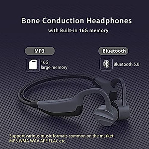 ESSONIO Bone Conduction Headphones Bluetooth Open Ear Headphones for Swimming Underwater IPX8 Waterproof Headphones Earbuds Diving Sports Built-in 16G
