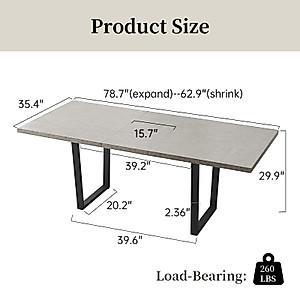 ZckyCine Modern Mid-Century Dining Table Set for 6-8 People Kitchen Dining Room Table Set Expandable Wood Dining Table Home Kitchen Furniture