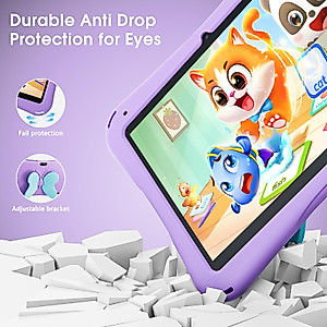 SGIN Tablet for Kids, 10 Inch Android 12 Kids Tablet with Kids Case, 2GB RAM 64GB ROM, 5000mAh, 1280 * 800 Display, Dual Camera, WiFi, Educational Games, Blue Butterfly Handle