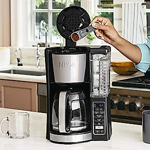 Ninja 12-Cup Programmable Coffee Maker with Classic and Rich Brews, 60 oz. Water Reservoir, and Thermal Flavor Extraction (CE201), Black/Stainless Steel
