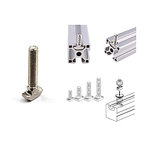 M8X25 T Slot Bolt Carbon Steel Hammer Head Bolt for 4545 Series T Slot Aluminum Extrusion European Standard (20 Pieces)