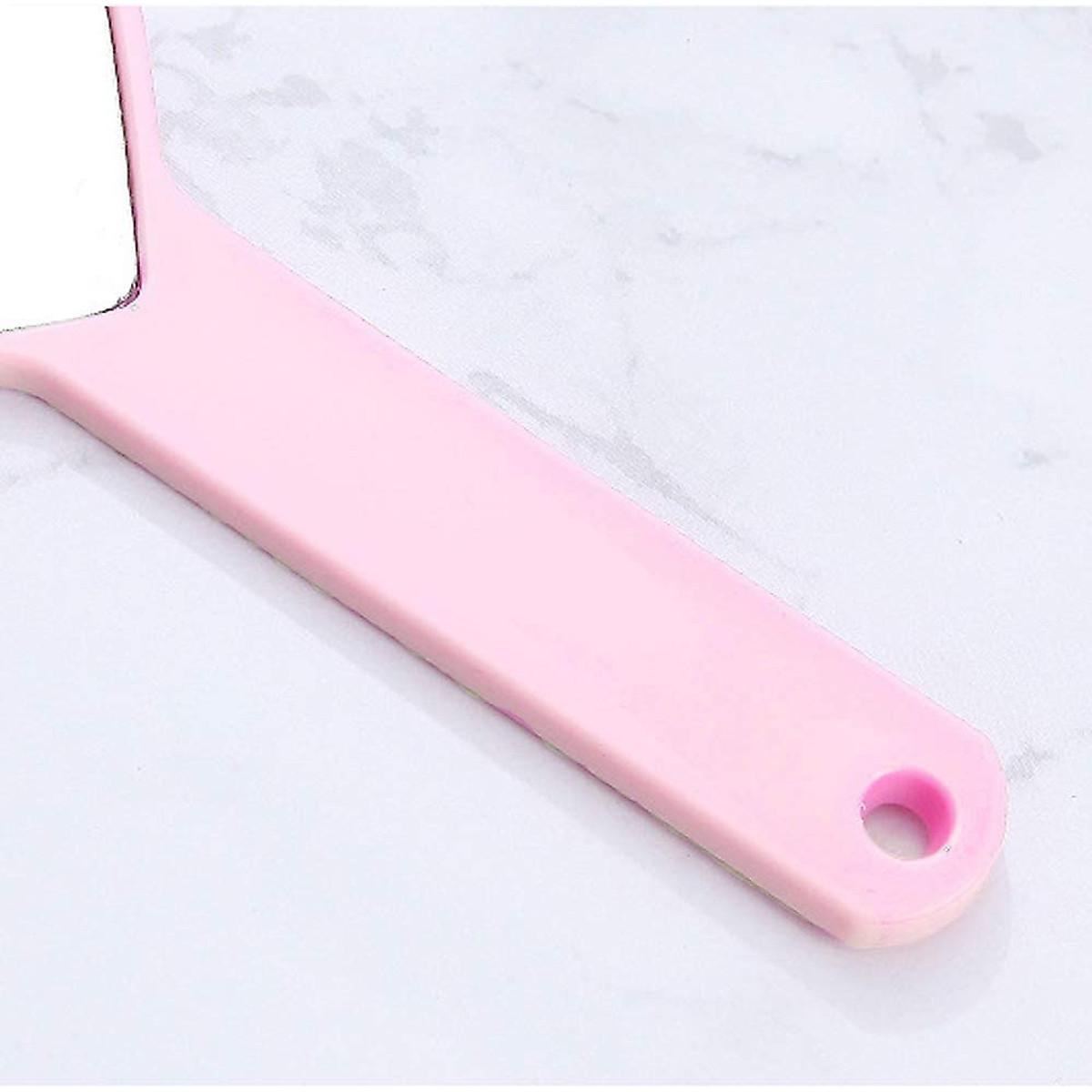 TBWHL Heart-Shaped Travel Handheld Mirror Portable Personal Cosmetic Hand Mirror with Handle Pink