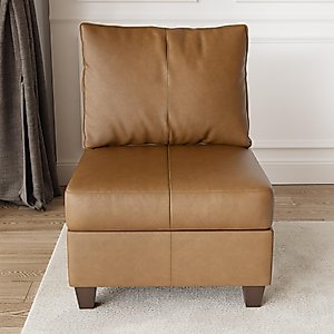 EASE MOOSE Middle Module Seat for Modular Sofa, Faux Leather Armless Chair Sectional Sofa Couch with Storage