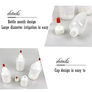12 Pack 4 Ounce Plastic Squeeze Dispensing Bottles with Red Tip Caps and Measurement - Perfect For Ketchup, BBQ, Sauces, Syrup, Condiments, Dressings, Arts and Crafts - BPA-Free，Equipped with a funnel